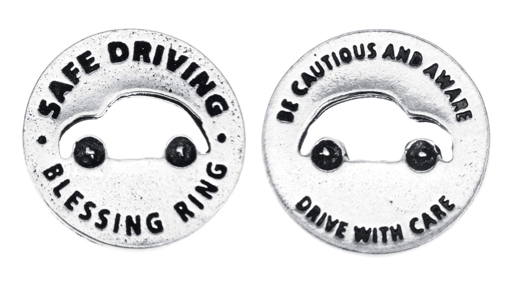 Safe Driving Blessing Ring Charm, Pewter Handcrafted | Drive with Care ...