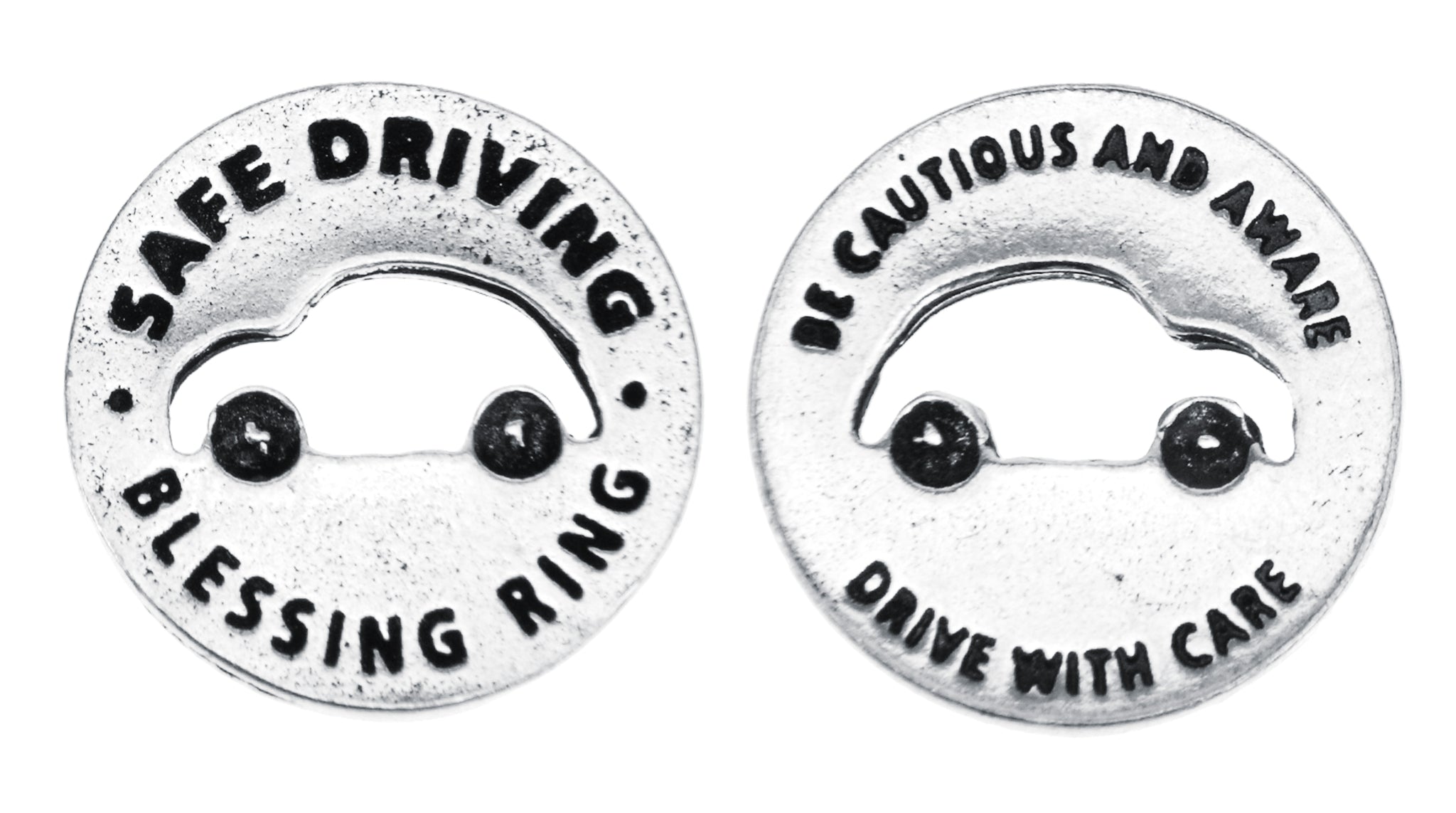 Safe Driving Blessing Ring Charm, Pewter Handcrafted | Drive with Care ...